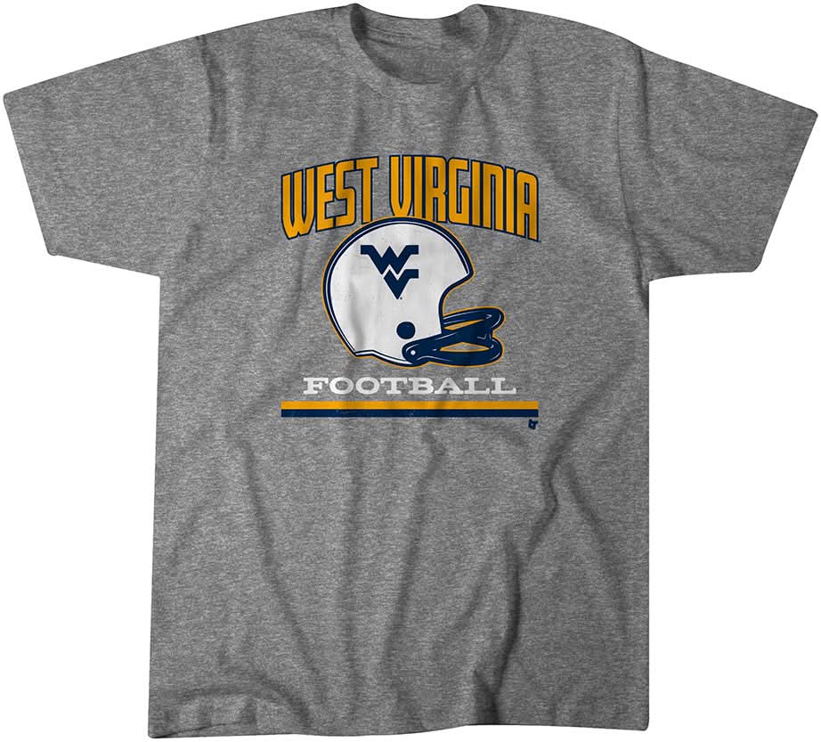 WVU: Vintage Football Helmet Shirt + Hoodie - WVU Licensed - BreakingT
