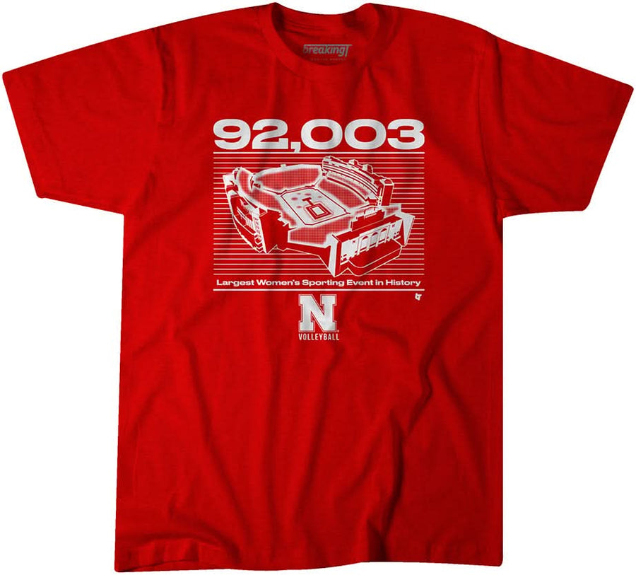 92,003 Shirt + Hoodie - Nebraska Volleyball Licensed - BreakingT