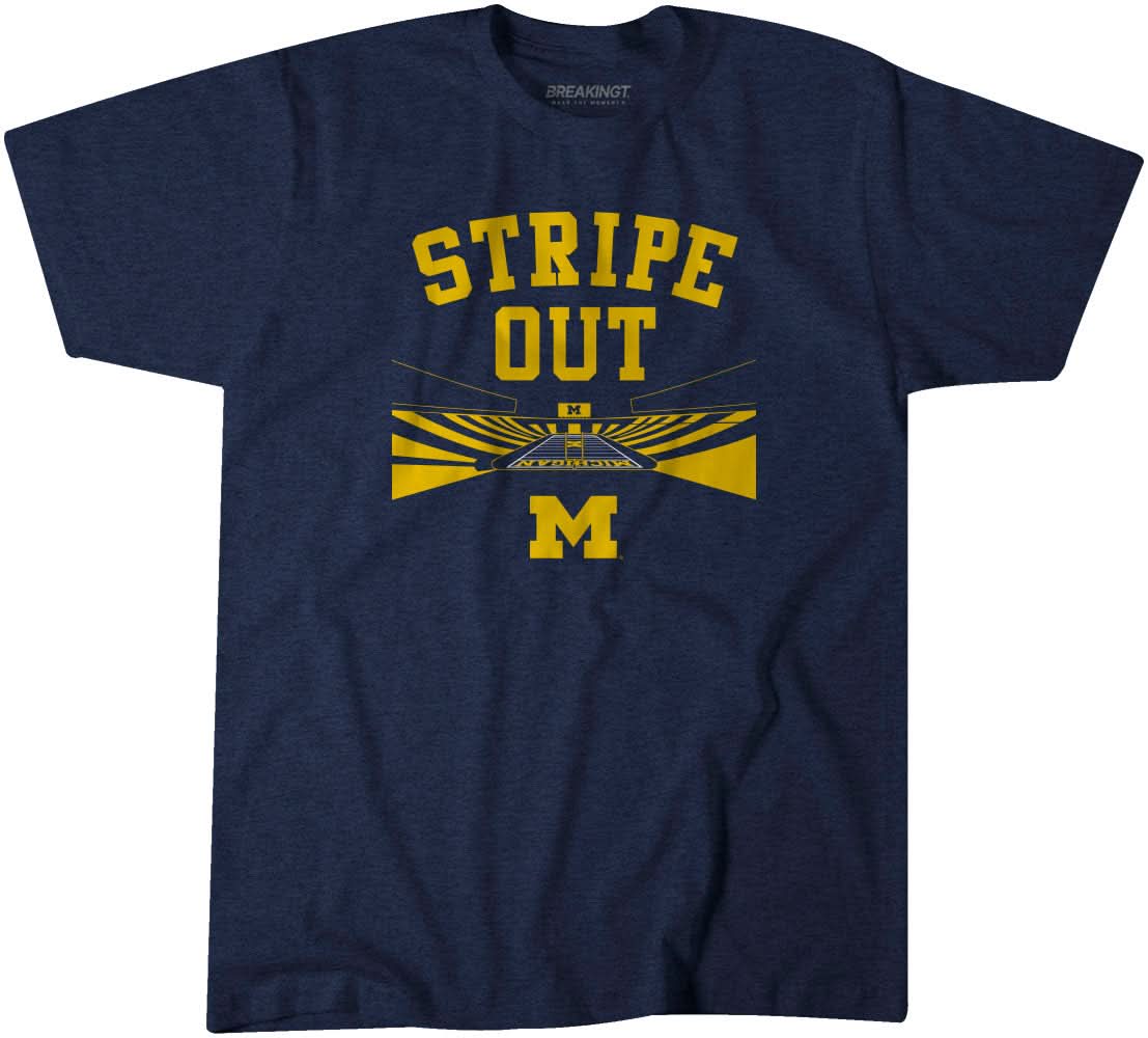Michigan Football: Stripe Out Shirt - Officially Licensed - BreakingT