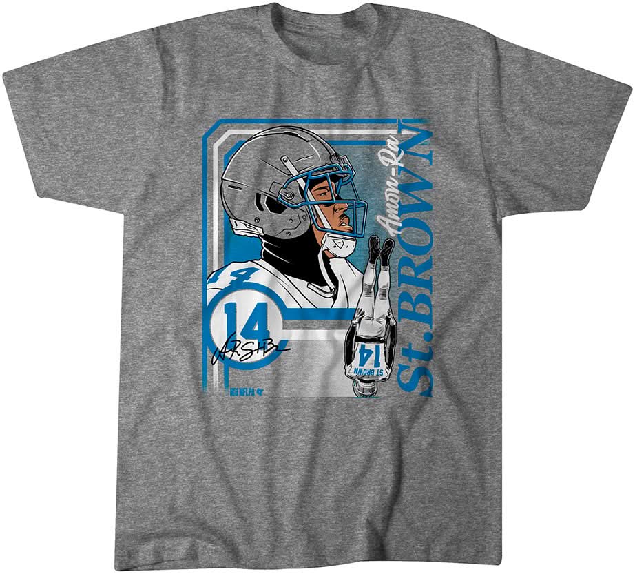 Amon-Ra St. Brown: Collage Frame Shirt, Detroit - NFLPA - BreakingT