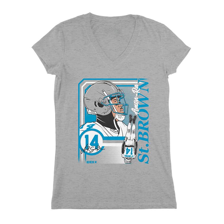 Amon-Ra St. Brown: Collage Frame Shirt, Detroit - NFLPA - BreakingT