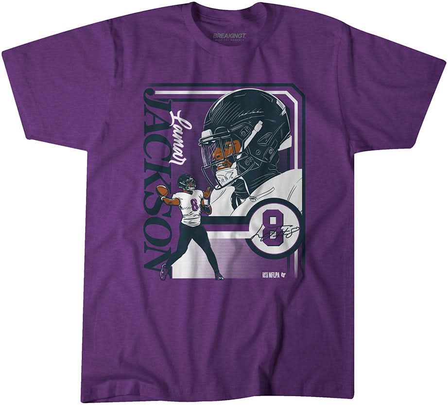 Lamar Jackson Collage Frame Shirt, Baltimore - NFLPA - BreakingT