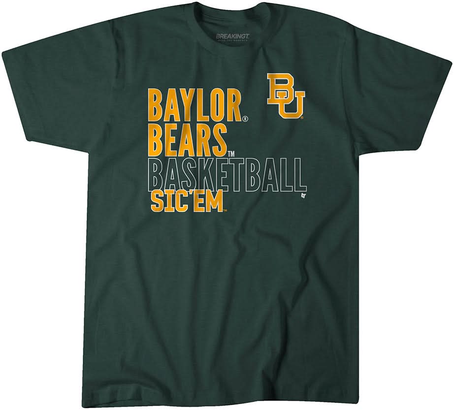 Baylor Basketball: Text Logo Overlay Shirt - Baylor - BreakingT