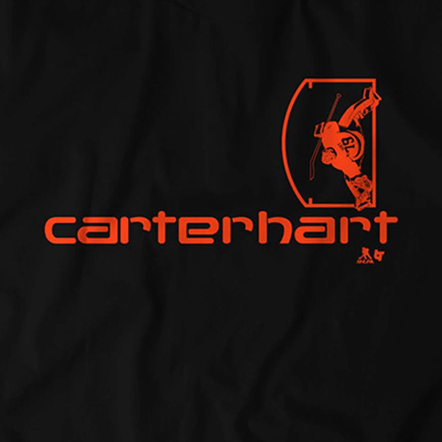 Carter Hart Goalie Logo Shirt, Philly - NHLPA Licensed - BreakingT