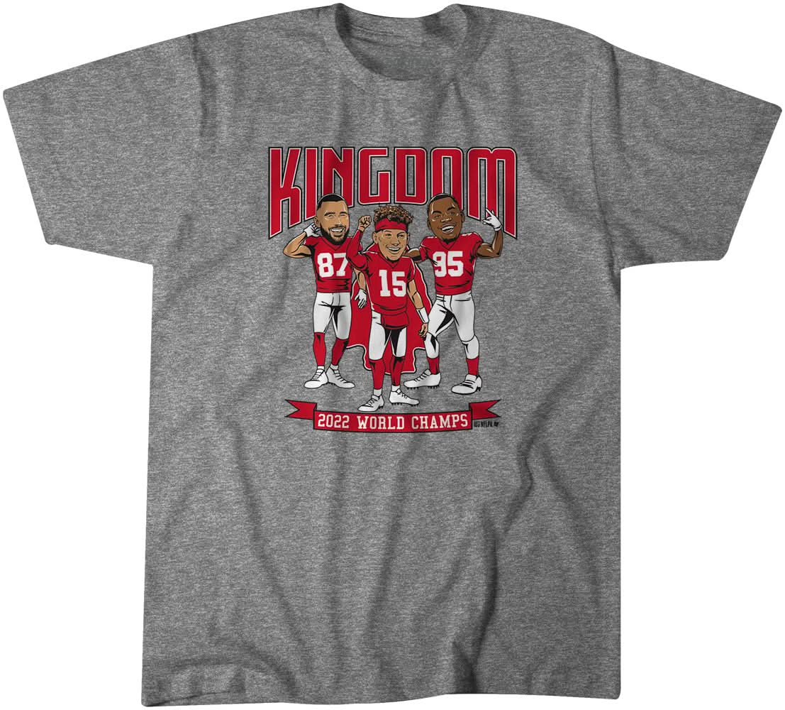 Mahomes, Kelce, & Jones World Champs Shirt, KC - NFLPA -BreakingT