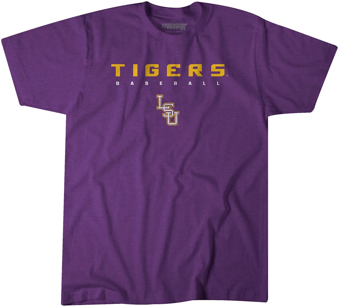 LSU Baseball: Logo Stack Shirt - Officially LSU Licensed - BreakingT