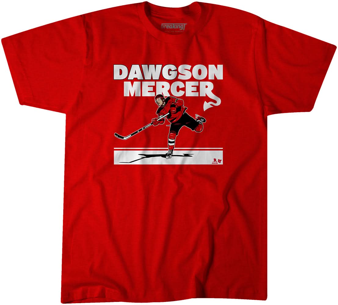 Dawson "Dawgson" Mercer Shirt, New Jersey - NHLPA Licensed - BreakingT
