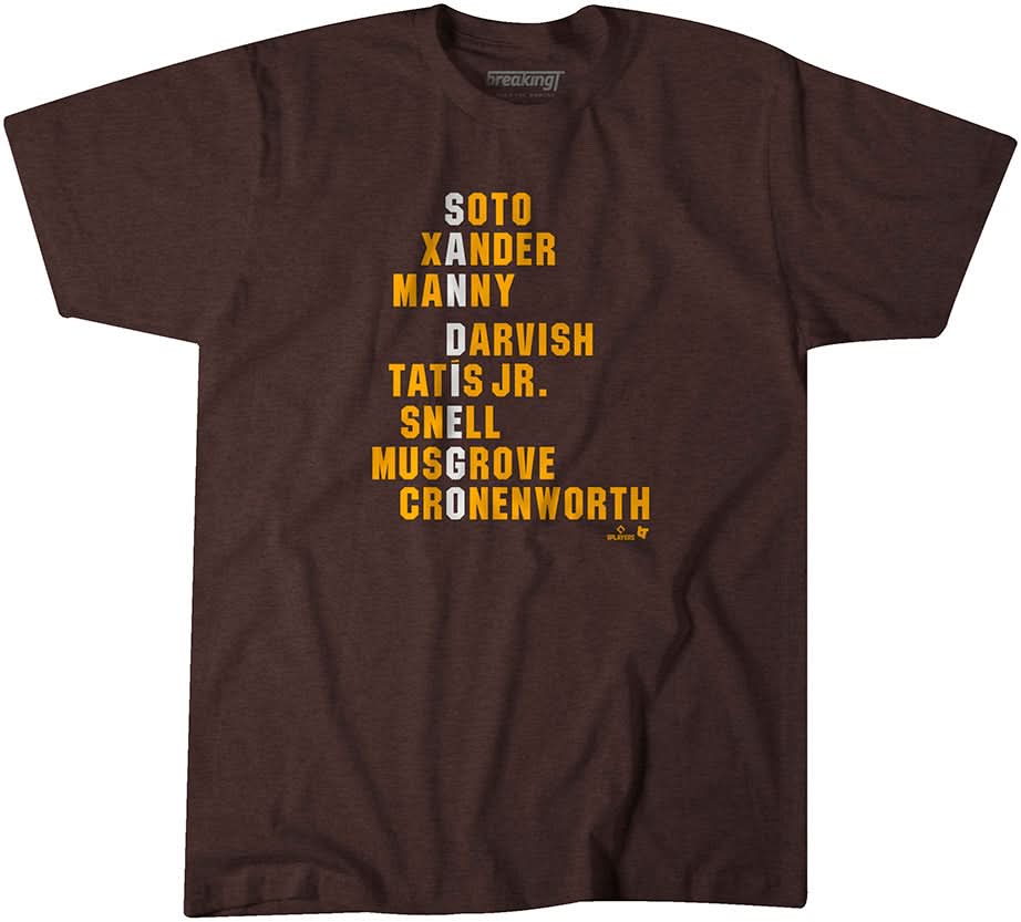 San Diego Names Shirt + Hoodie - Officially MLBPA Licensed - BreakingT