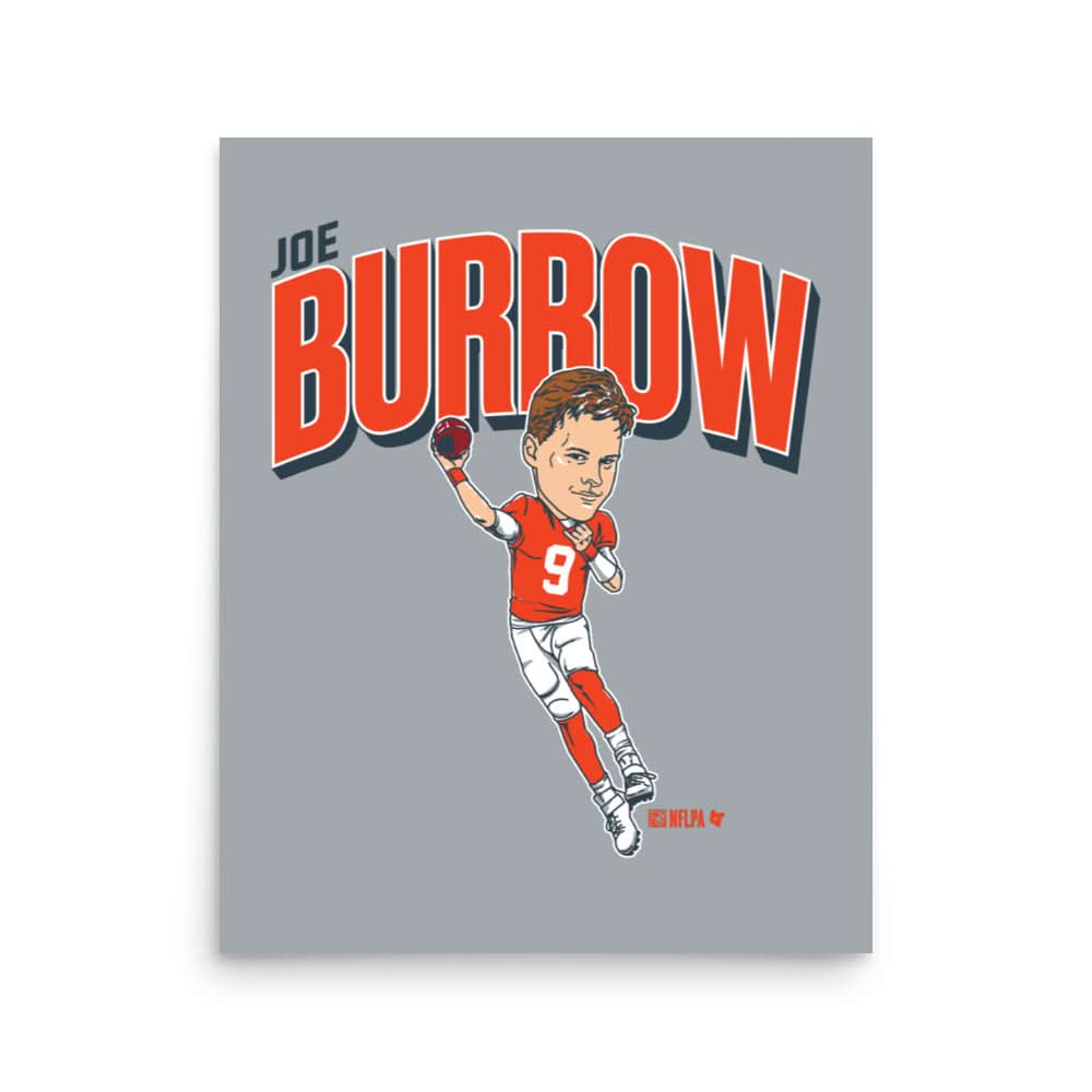Joe Burrow: Caricature Art Print - NFLPA Licensed - BreakingT