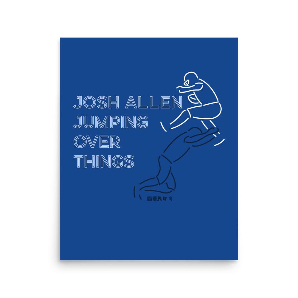 Josh Allen: Neon Hurdle Art Print, Buffalo - NFLPA - BreakingT