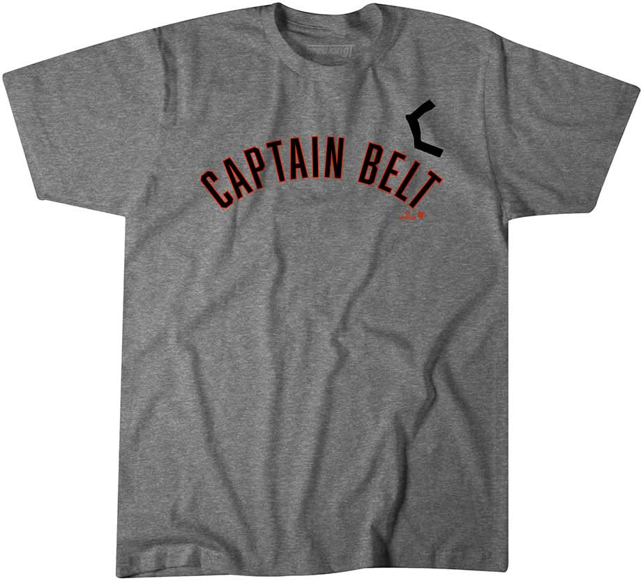 Captain Brandon Belt Shirt + Hoodie, S.F. - MLBPA Licensed - BreakingT